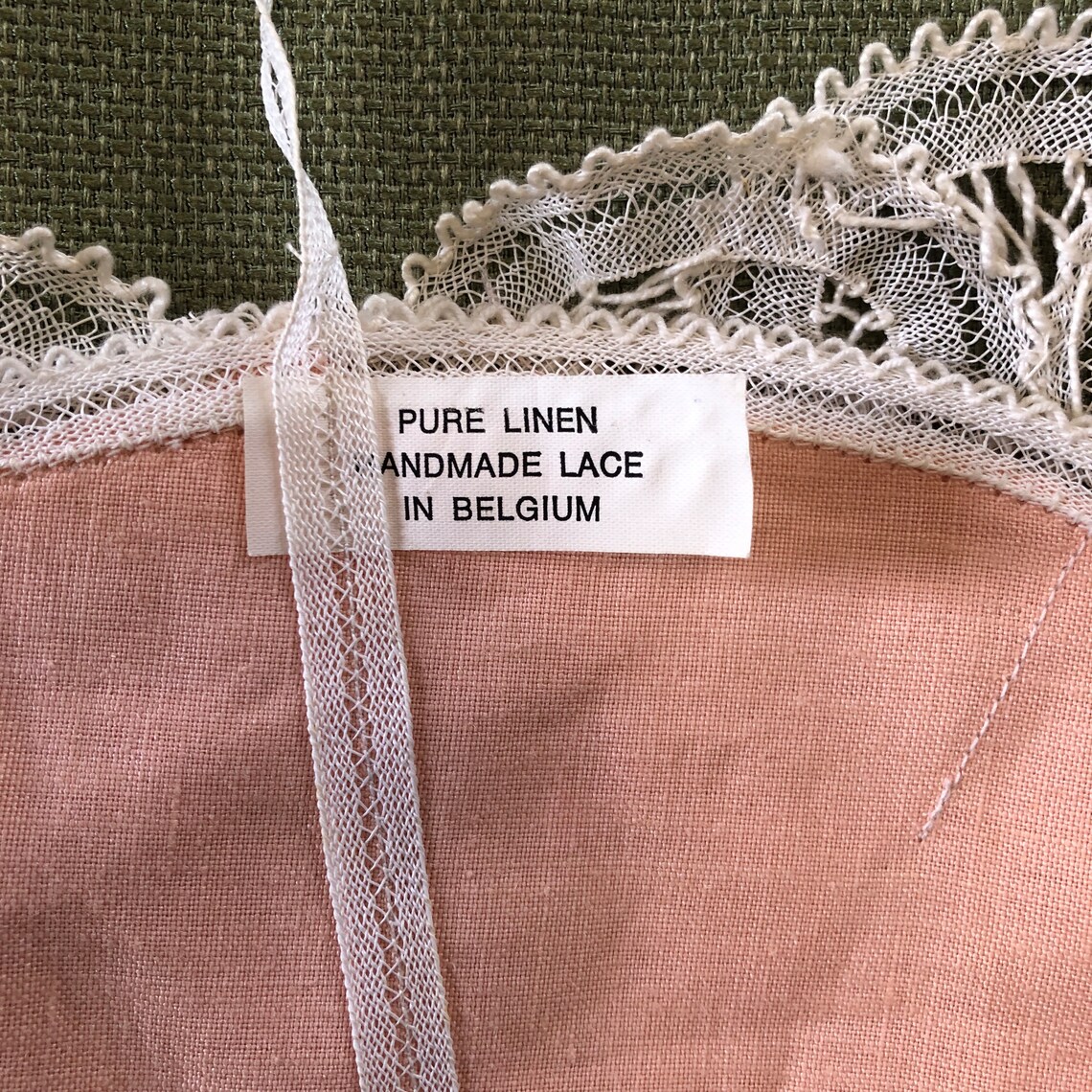 VTG Unused Battenburg Lace Hot Rolls Biscuits Holder Linen Basket Peach ...