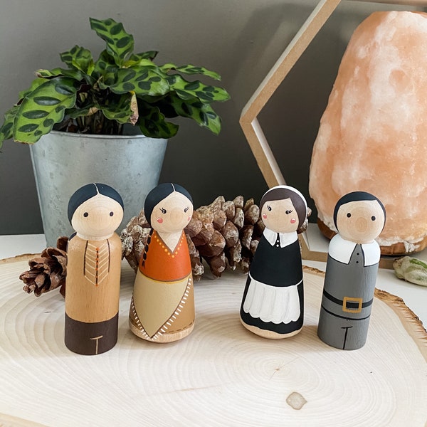 Pilgrim Peg Dolls - Etsy