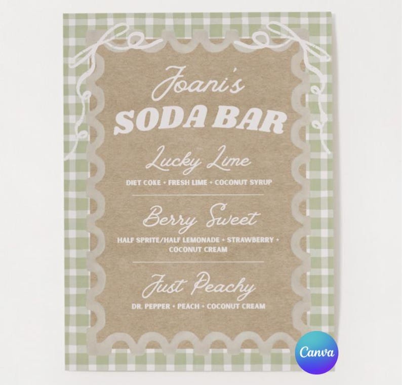 Editable Soda Bar Template - Etsy