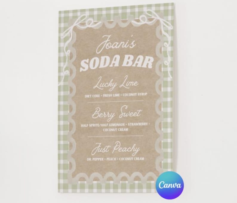 Editable Soda Bar Template - Etsy
