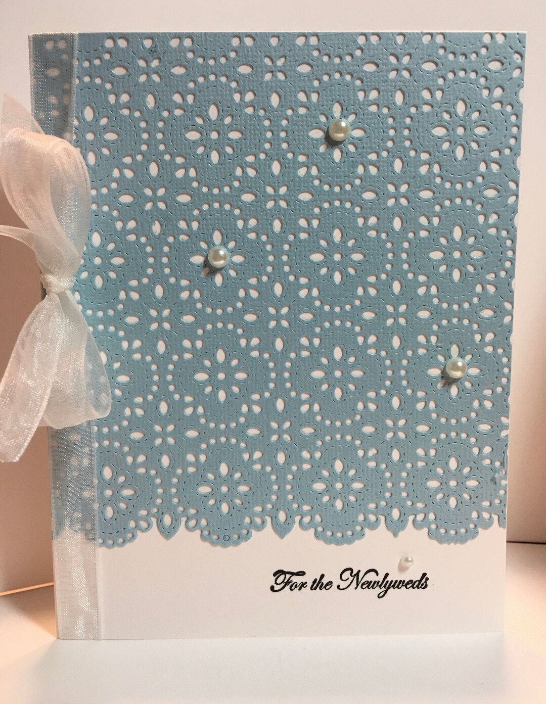 Handmade Wedding Card: Lace Die-cut With Pearls - Etsy
