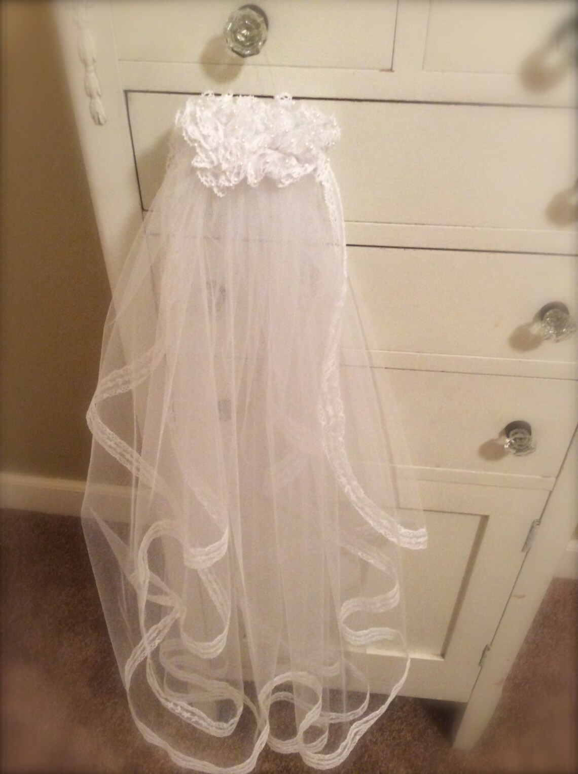 Two Layer First Communion Veil in White or Ivory Tulle With - Etsy Two Layer First Communion Veil in White or Ivory Tulle With - Etsy