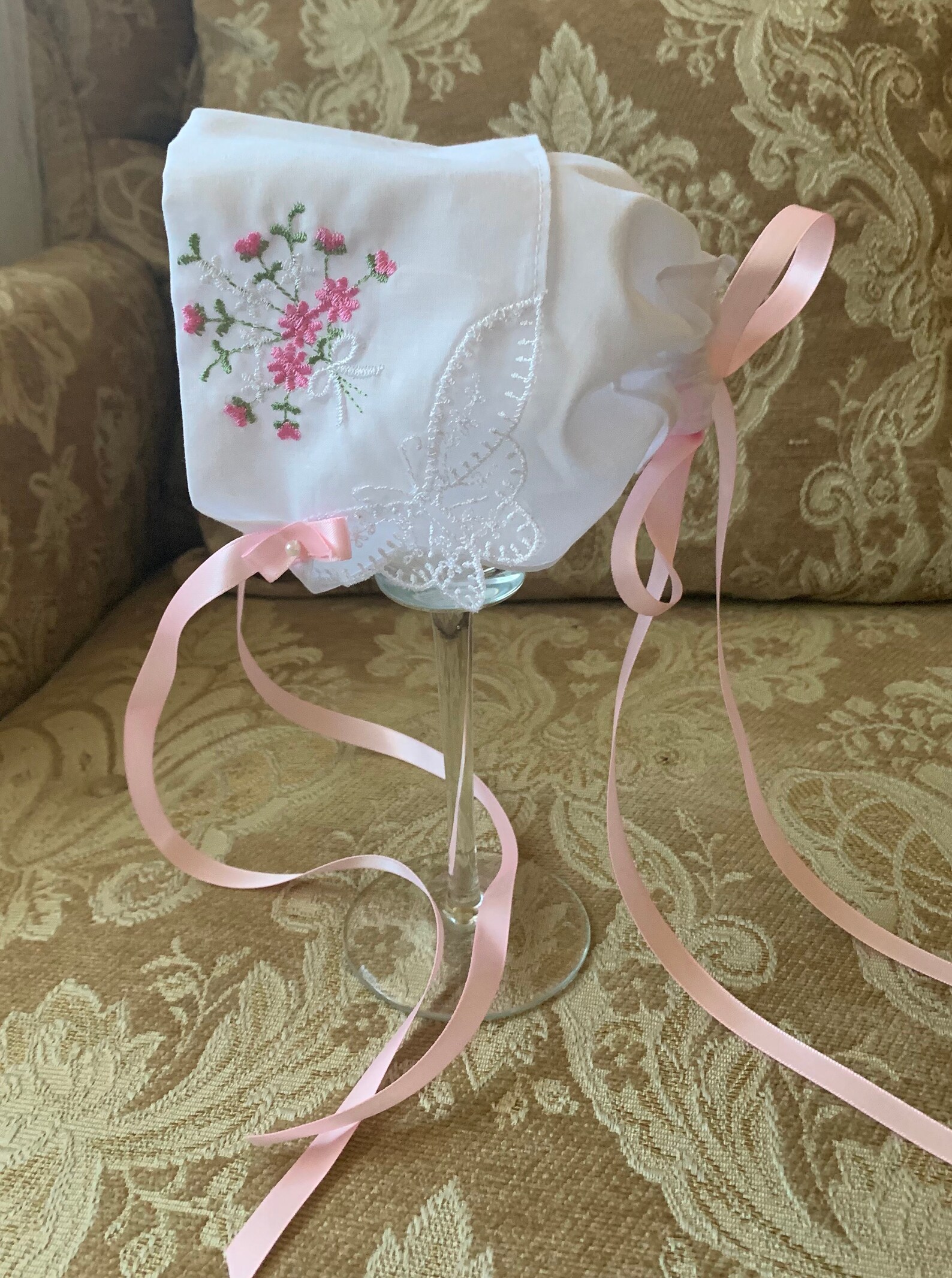 Hanky Bonnet Magic Hanky Bonnet an Heirloom for Baby Girl. | Etsy