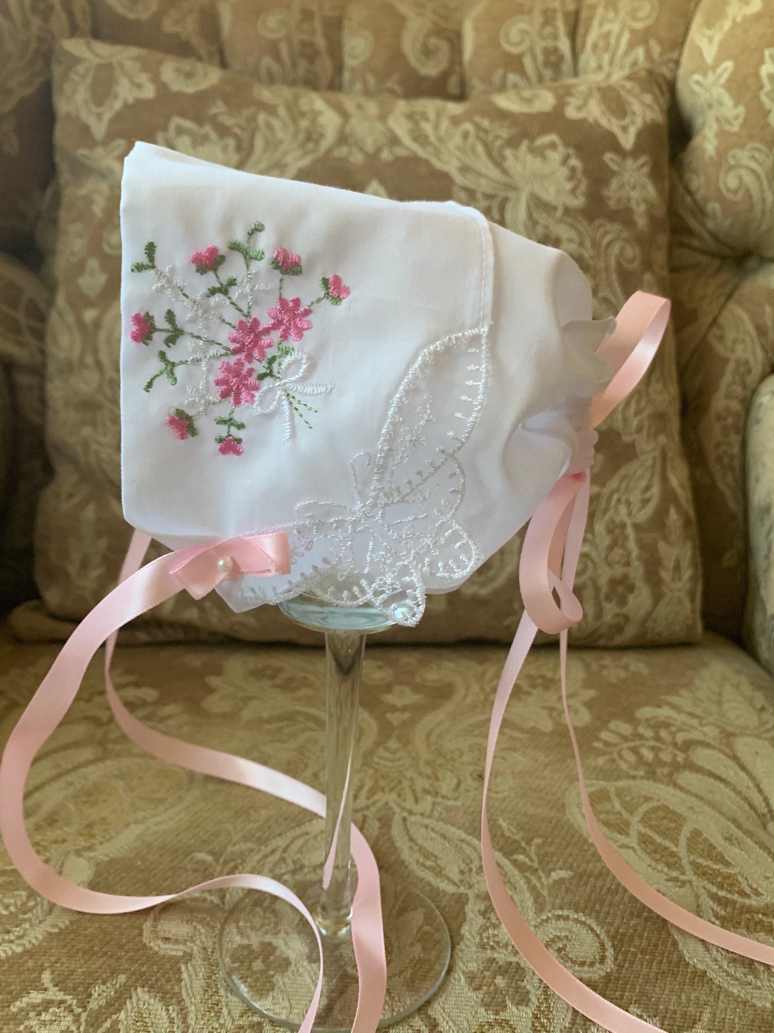 Hanky Bonnet Magic Hanky Bonnet an Heirloom for Baby Girl. | Etsy