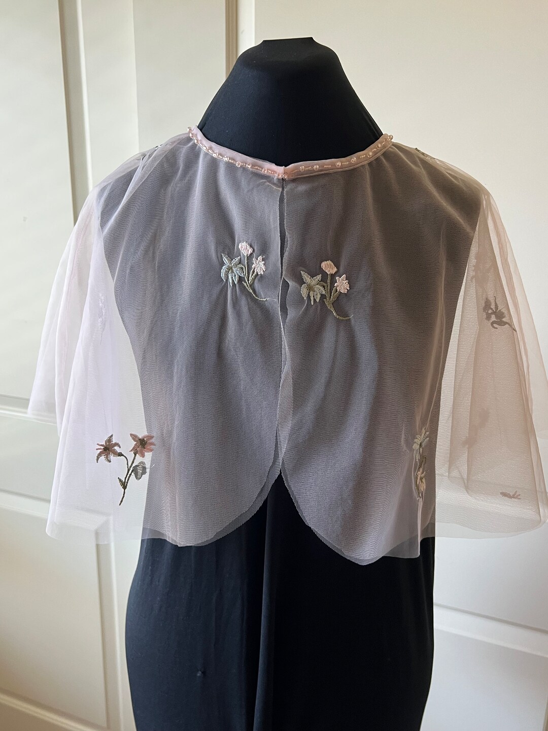 Regency/brigerton Style Caplet/coverup in Blush English Net/ Tulle and ...