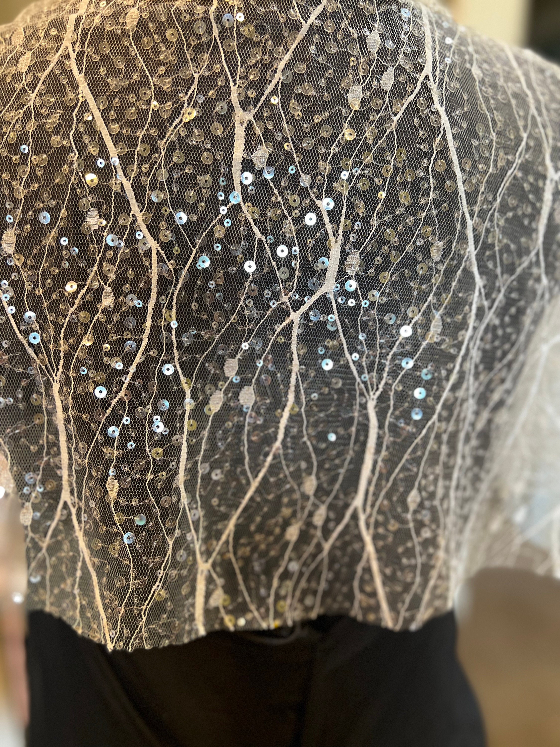 Sequin Studded Caplet With Hand Beaded Band / Wedding/bridal/formal ...