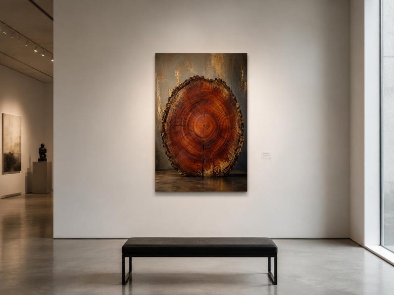 Red Oak Tree Trunk Slice Abstract Art Print: Legacy, Strength, Growth ...