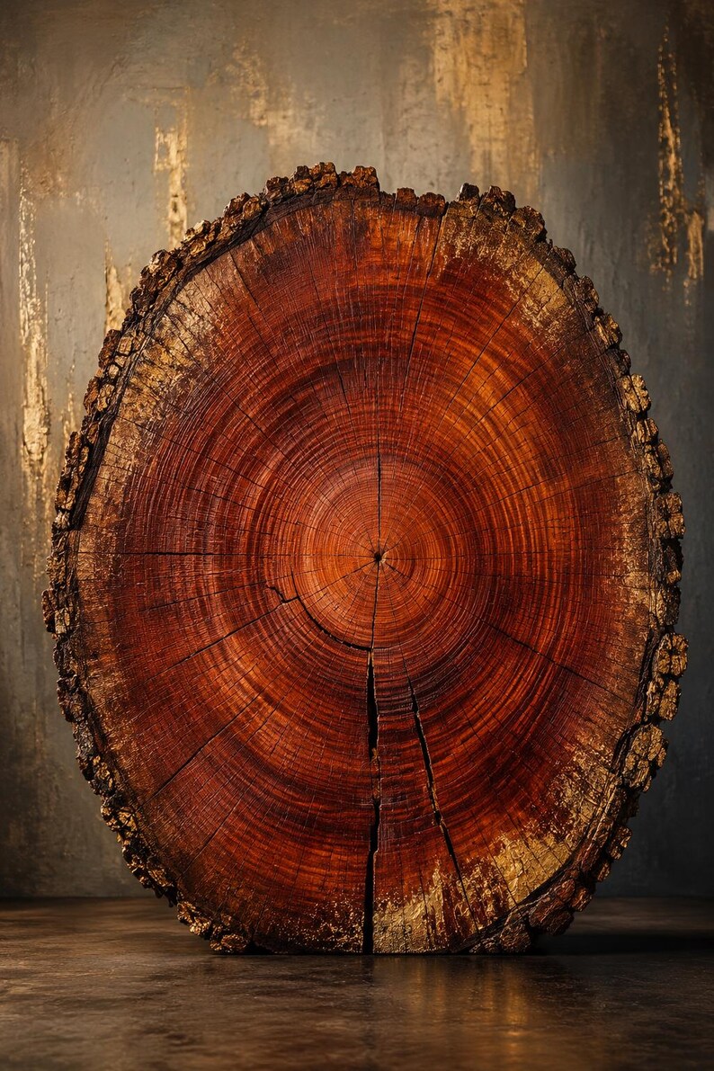 Red Oak Tree Trunk Slice Abstract Art Print: Legacy, Strength, Growth ...