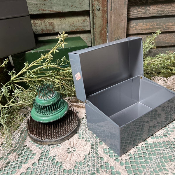Metal Index Card Boxes - Etsy