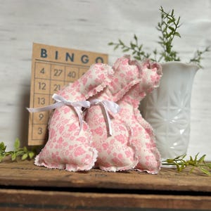 Pink Gooseberry Pyrex Inspired Stuffed Fabric Bunnies * Rabbits * Bunny ...