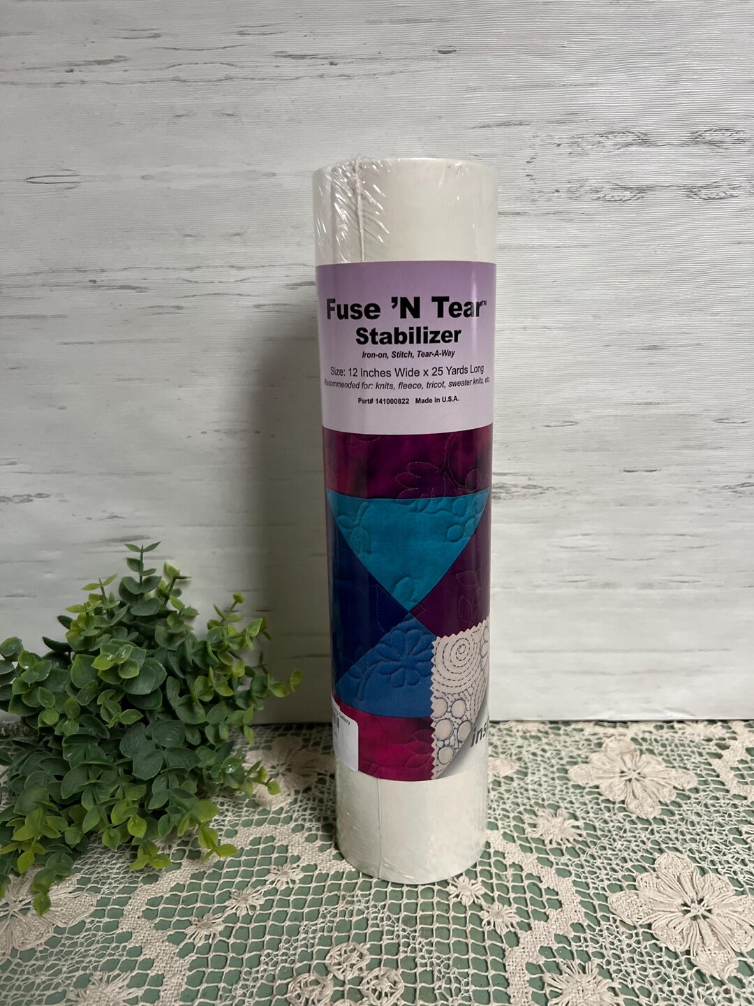 Fuse ‘N Tear Stabilizer 12” Wide X 25 Yards Long * Iron On, Stitch ...