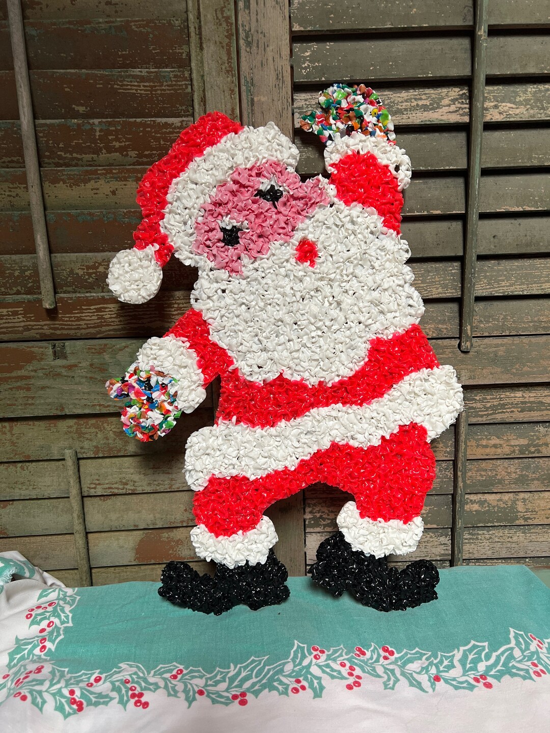 Vintage Santa Melted Popcorn Decor 20 - Etsy