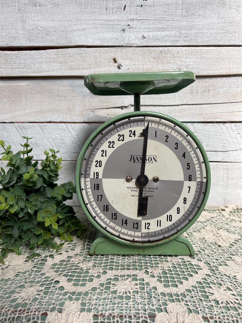 Vintage Jade Green Hanson Metal Scale 25 Lb - Etsy