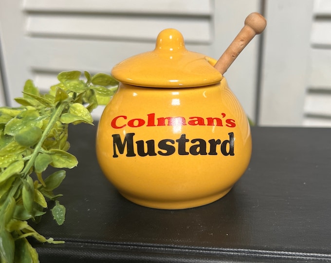 Coleman’s Mustard Jar With Lid & Wooden Spoon - Etsy