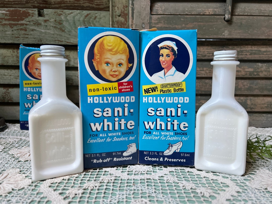 NOS Hollywood Sani-white Shoe Whitener Box * Vintage Advertising * MCM ...