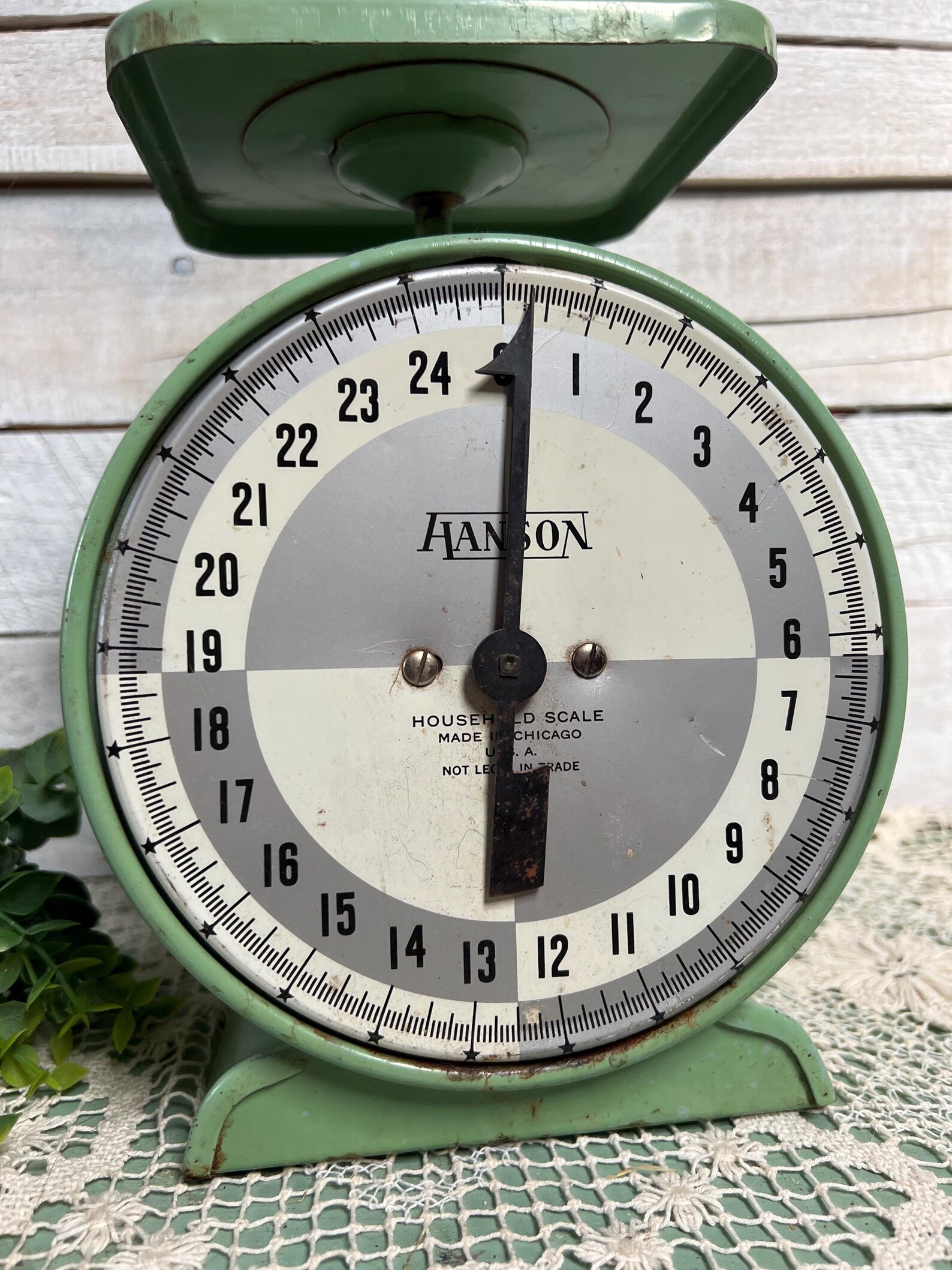 Vintage Jade Green Hanson Metal Scale 25 Lb - Etsy