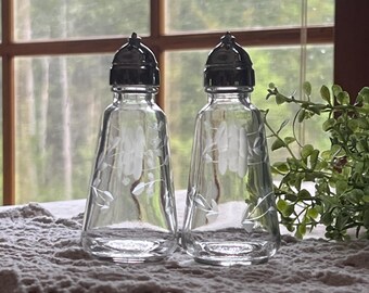 Vintage Salt and Pepper Shakers - Princess House - Etched Floral ...