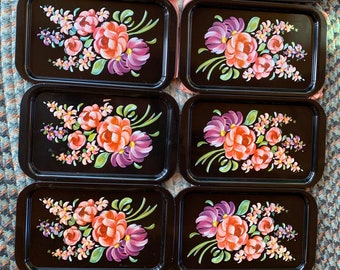 Floral Metal Tray - Etsy