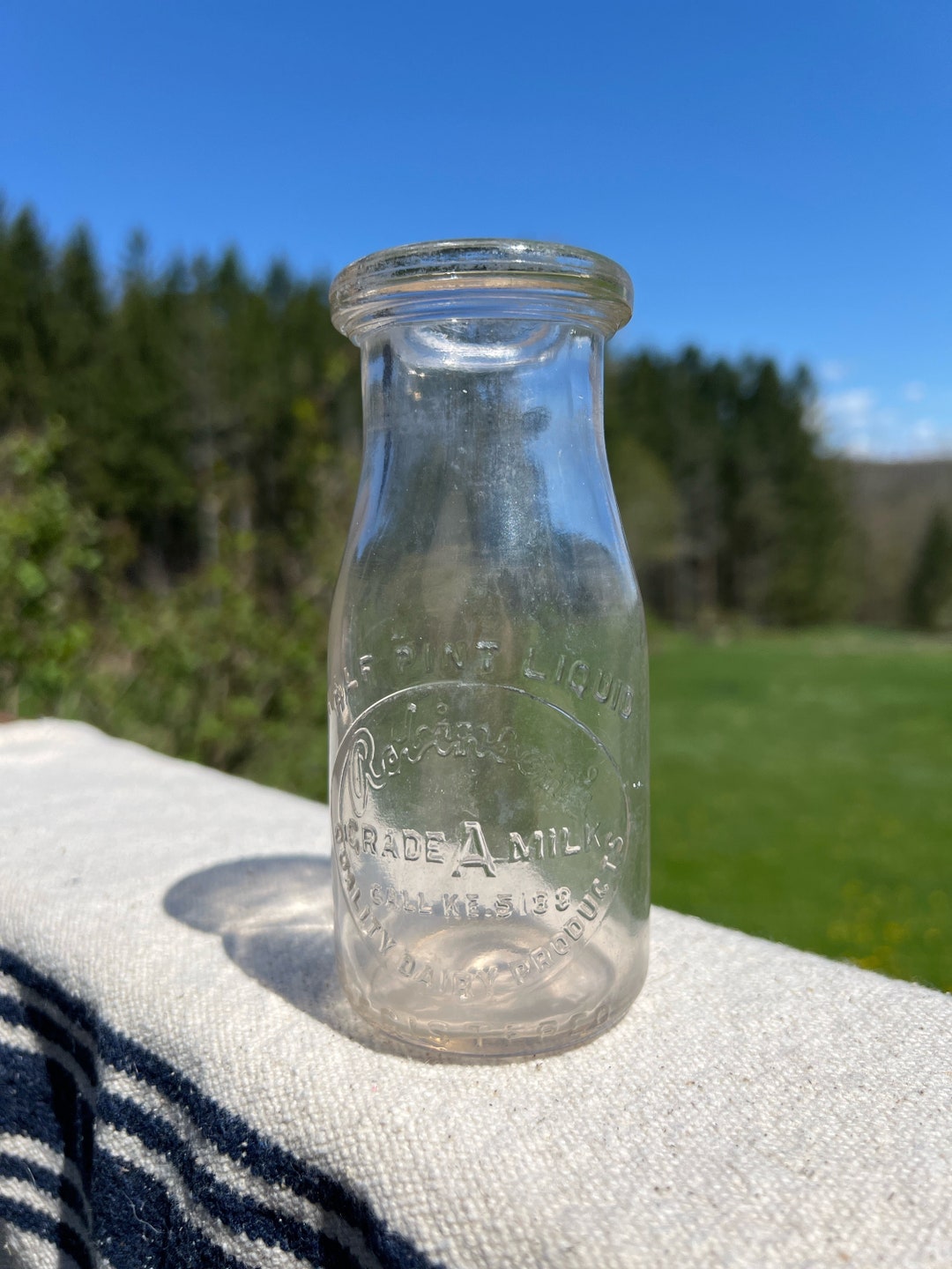 Robinsons Dairy Products Half Pint Glass Milk Bottle * Call KE 5188 - Etsy
