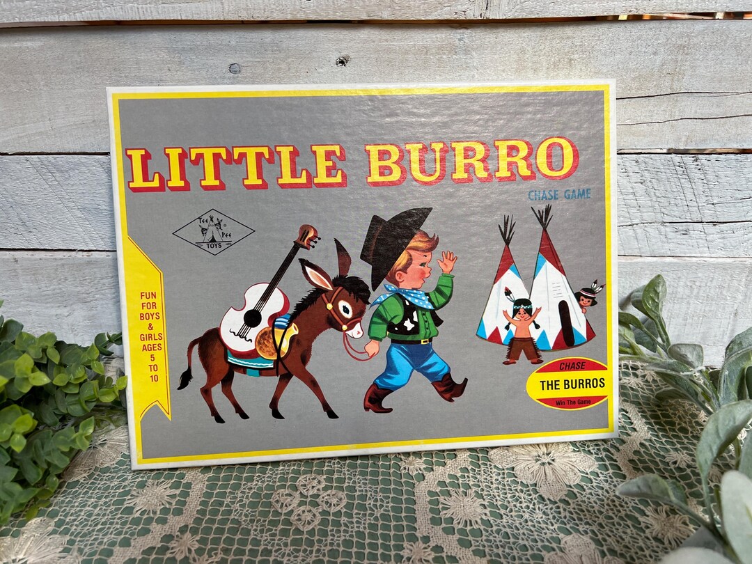 Little Burro Chase Game New Old Stock * Tee Pee Toys MCM Board Game ...