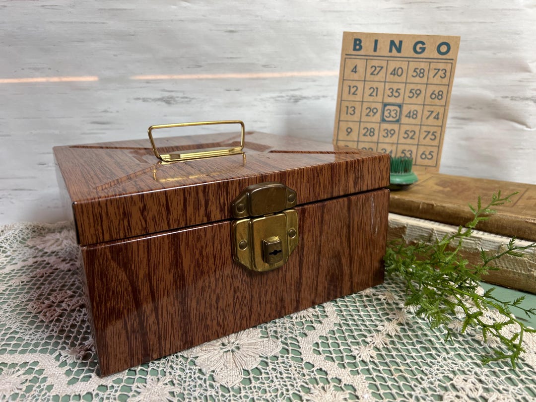 Vintage Ballonoff 9” Metal File Box Woodgrain Litho With Insert - Etsy