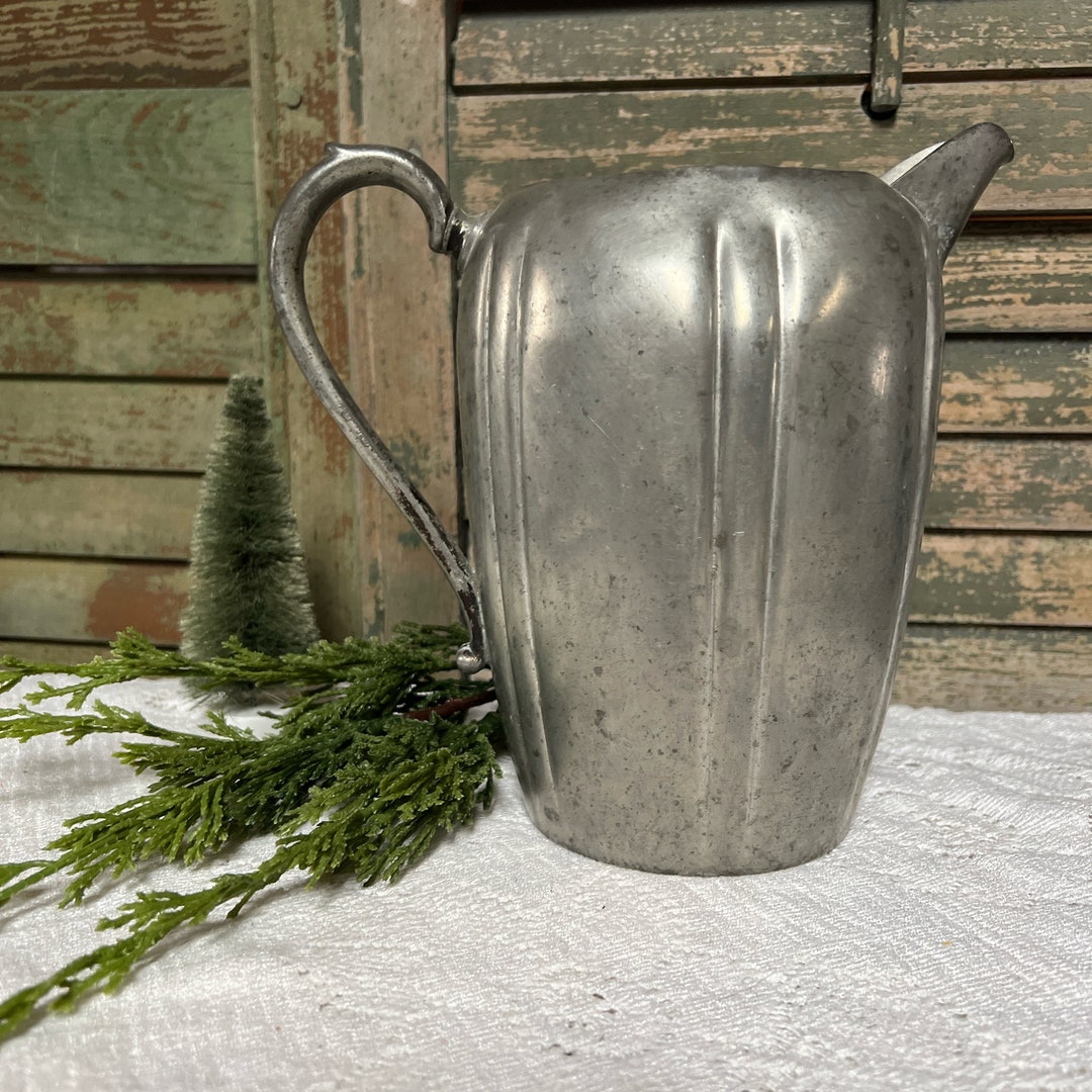 Vintage Pewter Water Pitcher - Etsy
