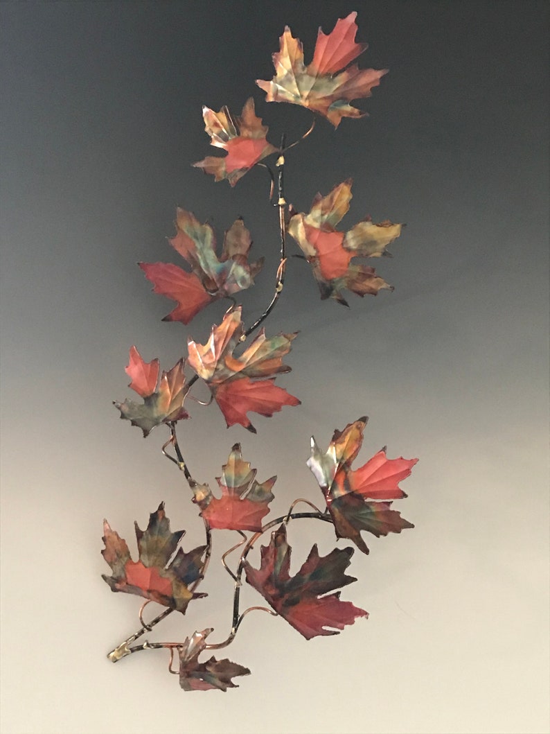 Copper Maples Leaf, Metal Sculpture, Metal Wall Art, Wall Art, Leaf ...