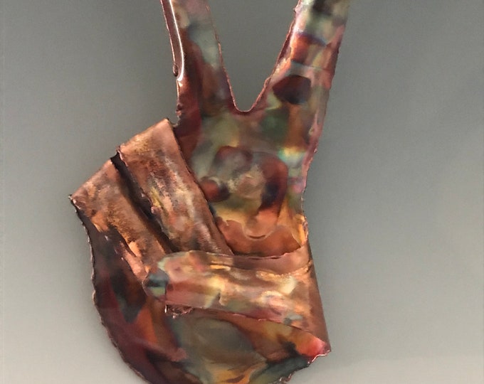 COPPER PEACE SIGN Wall Art: Copper Wall Art Metal Sculpture. - Etsy