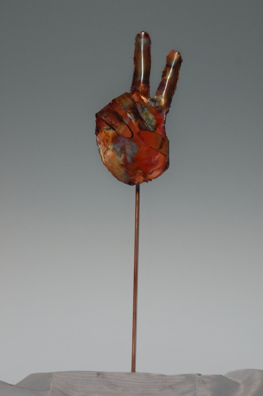 PEACE SIGN GARDEN Stake: Copper Garden Art Metal Sculpture, Garden Art ...