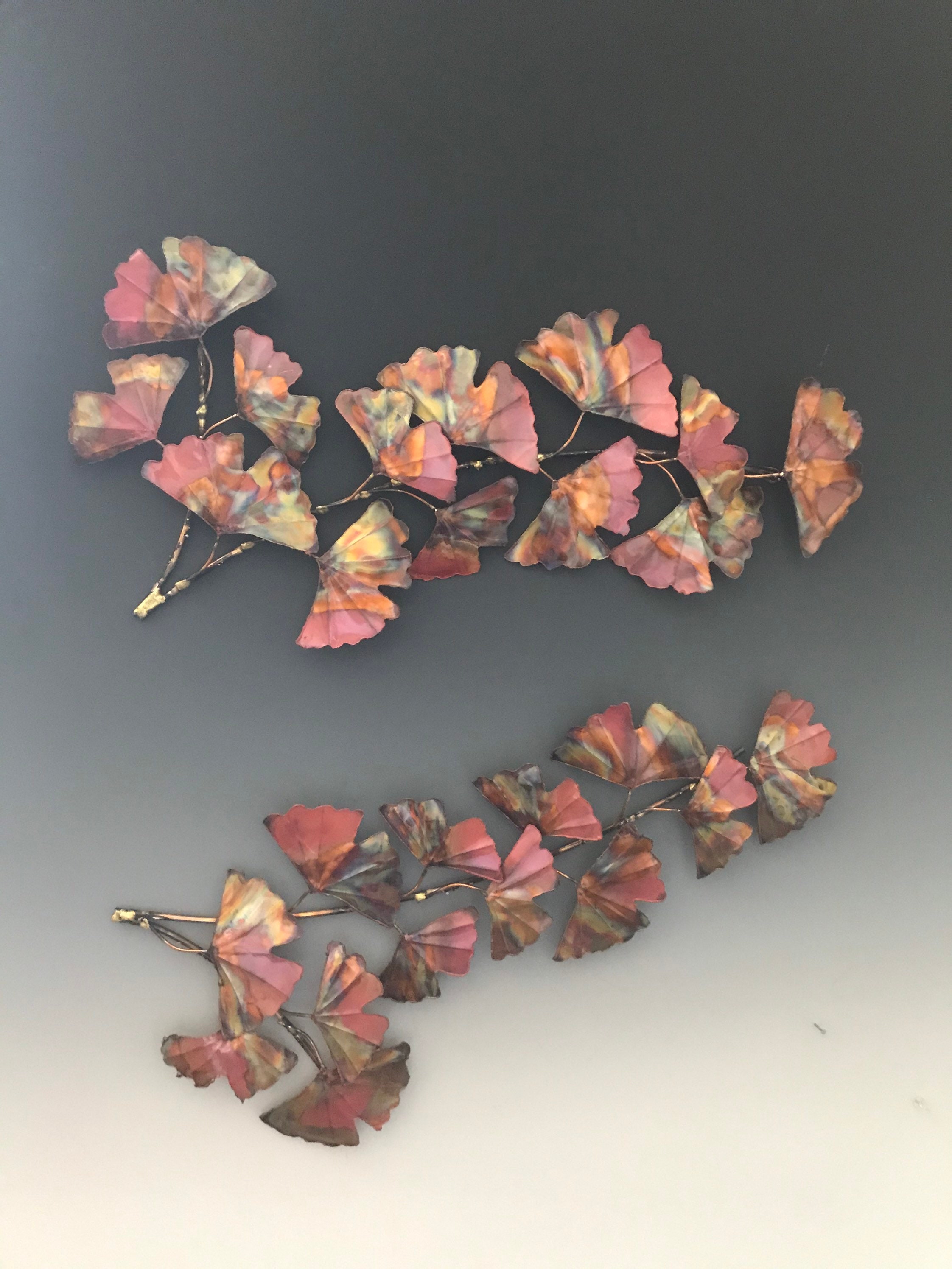Large Copper Metal Gingko Metal Wall Sign Metal Wall Art - Etsy