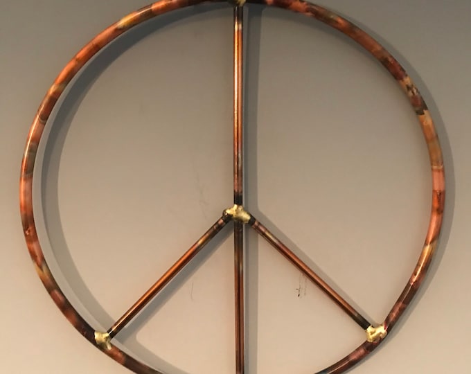 Metal Wall Art Peace Sign Wall Art Geometric Wall Art | Etsy