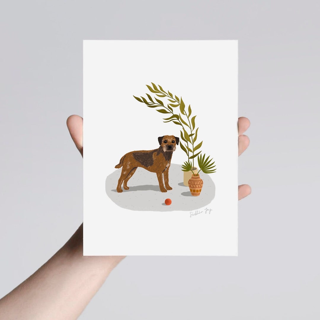 Border Terrier, Terrier Dog, Art Print, Illustration, Border Terrier ...