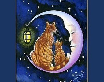 Ginger Cat ACEO Print the Nursery by Irina Garmashova | Etsy