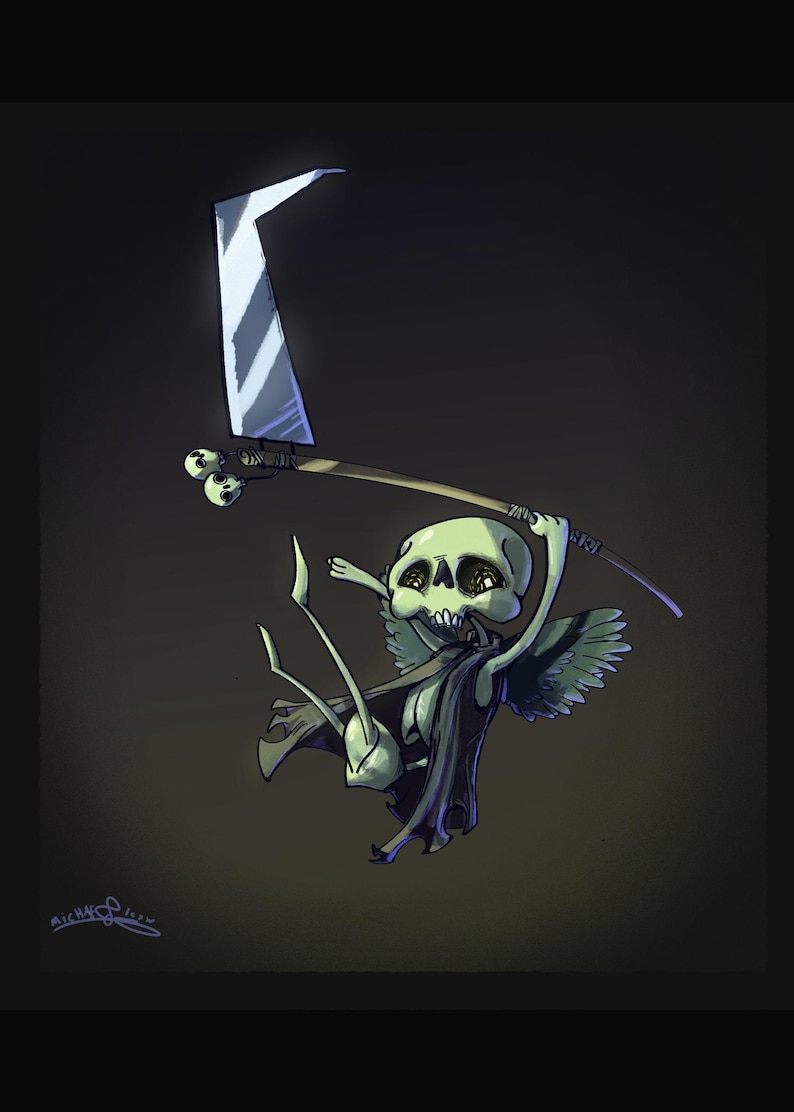 Whimsigoth Reaper Print | Dark Gothic Wall Art | Instant Download - Etsy