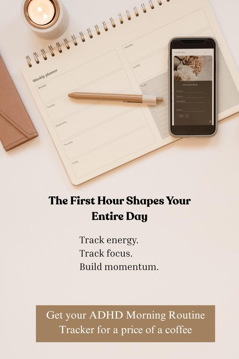 ADHD Morning Routine Tracker Printable PDF | ADHD Planner for iPad ...