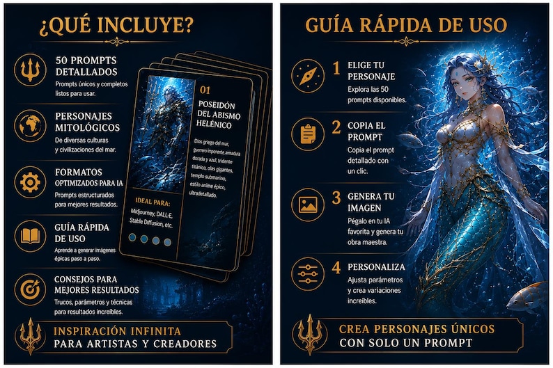 Packs of Anime Prompts of Legendary Aquatic Characters From the Seas ...