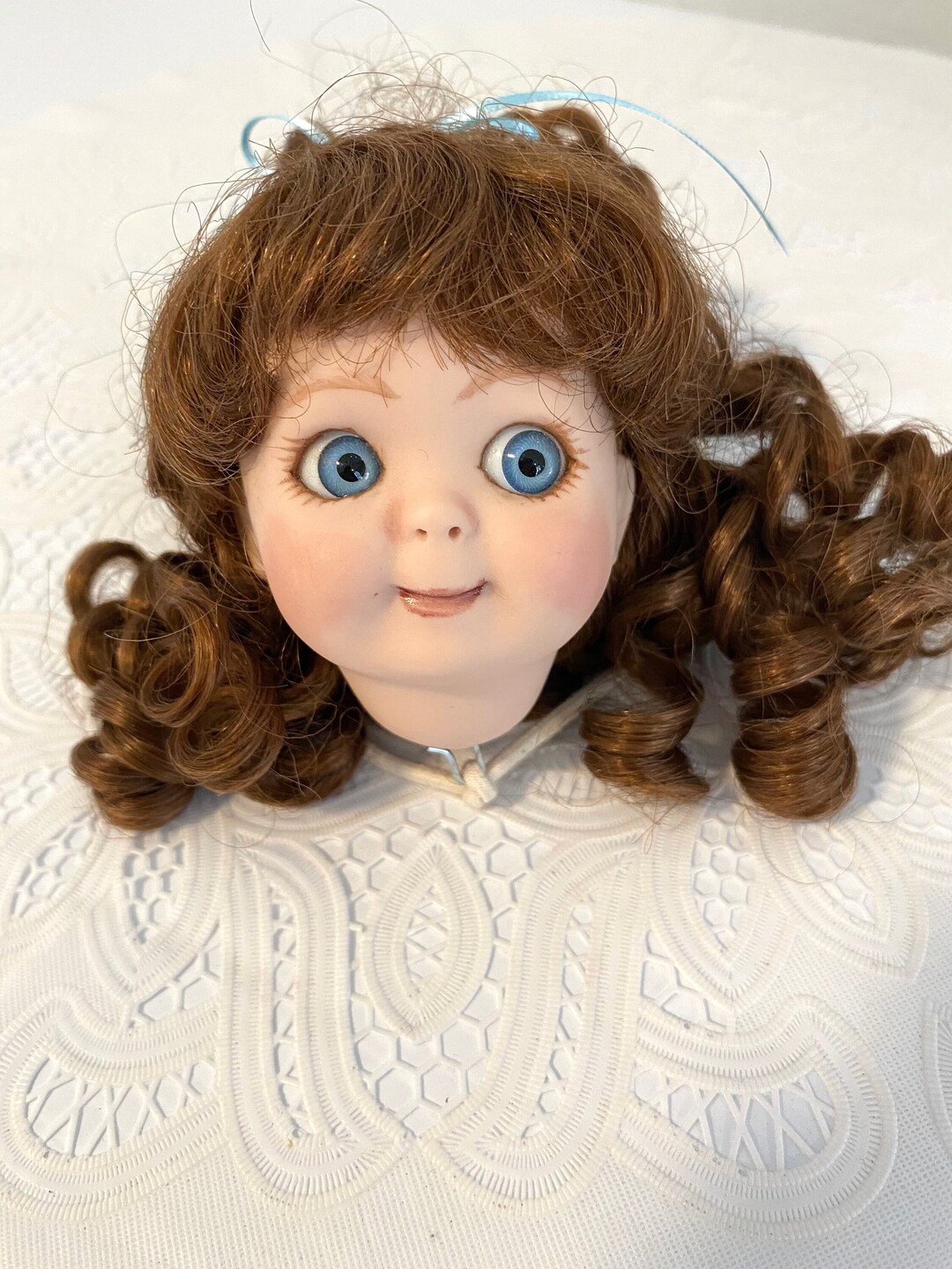 Doll Head - Googly Eye - Porcelain - With Wig - Etsy