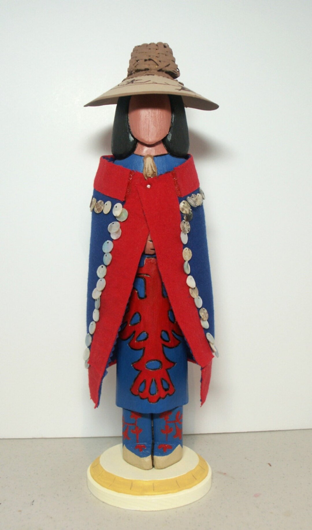 Tlinguit, Native American Faceless Art Doll in Button Robe, Alaska OOAK ...