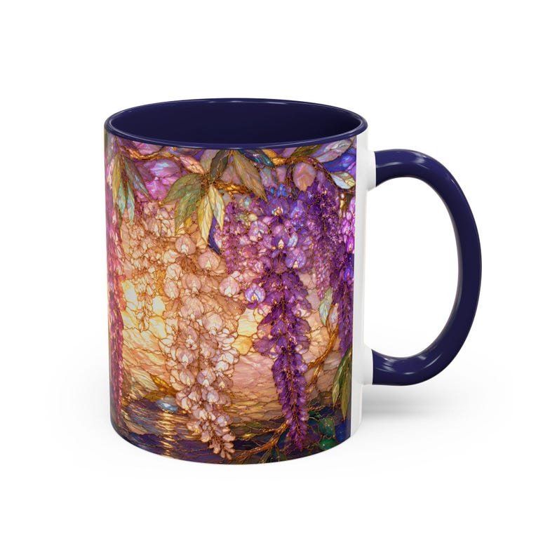 Wisteria Floral Art Stained Glass Coffee Mug - Etsy
