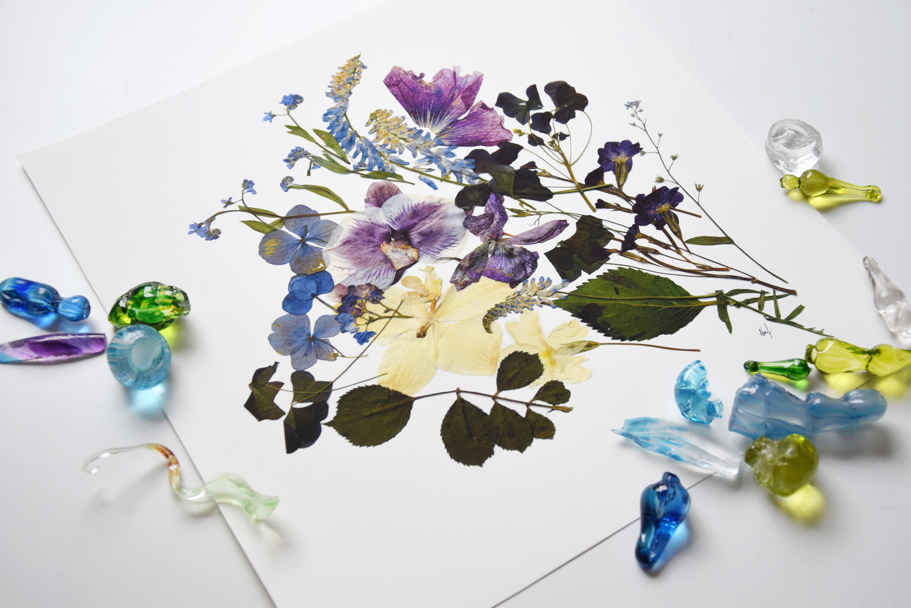 Floral print wall art Botanical print Floral picture Pressed | Etsy