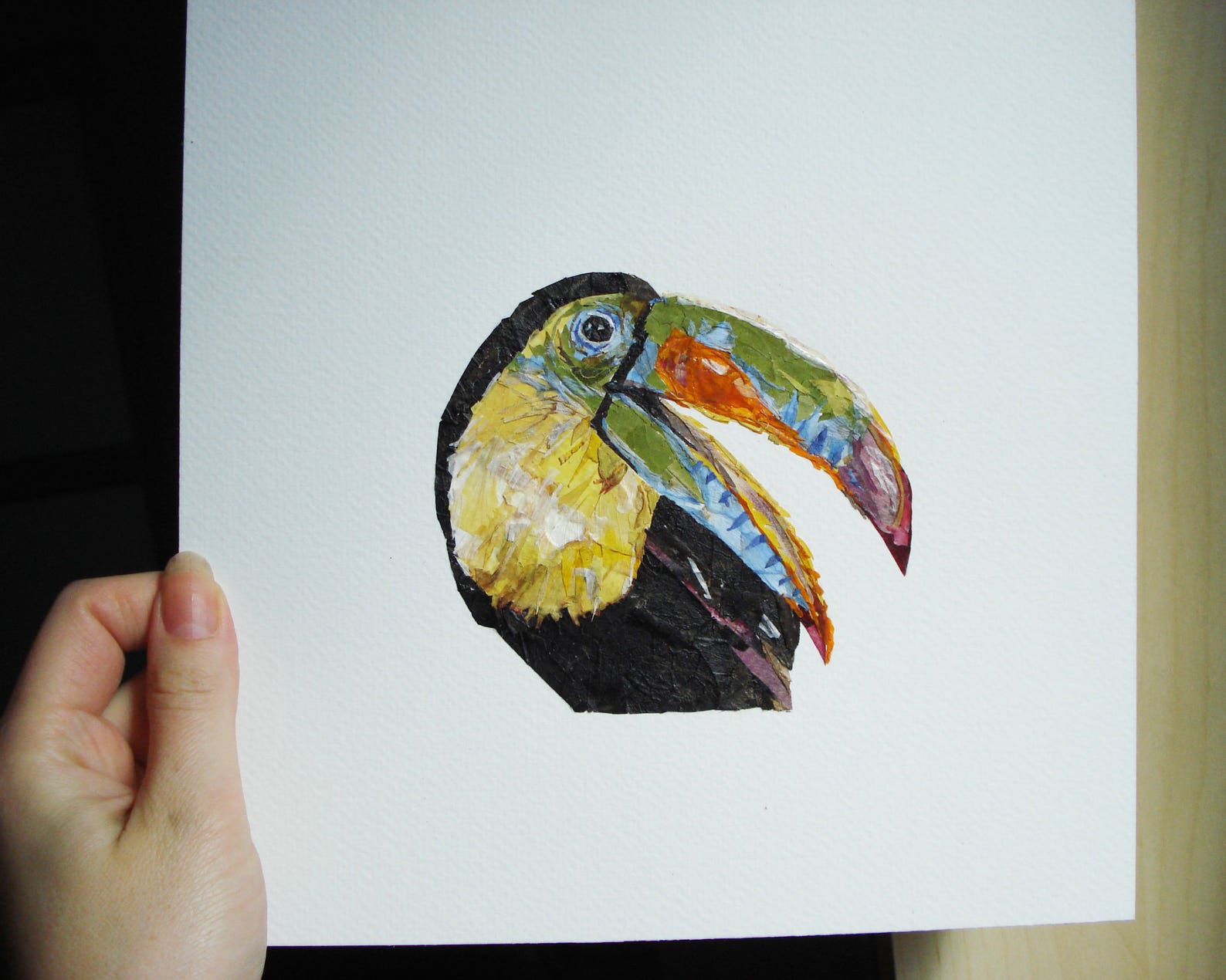 Wall Art Dry Flowers Parrot Artwork Bird Painting Real Flower | Etsy