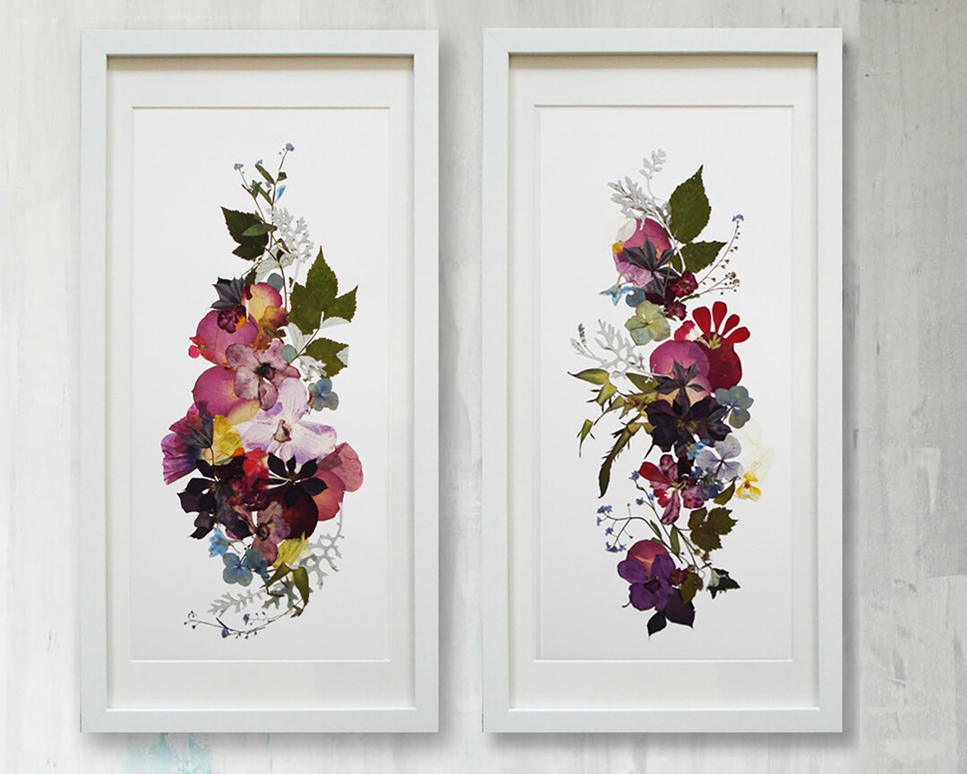 Set of 2 Prints Plant Art Botanical Print Set Floral Art Vertical ...