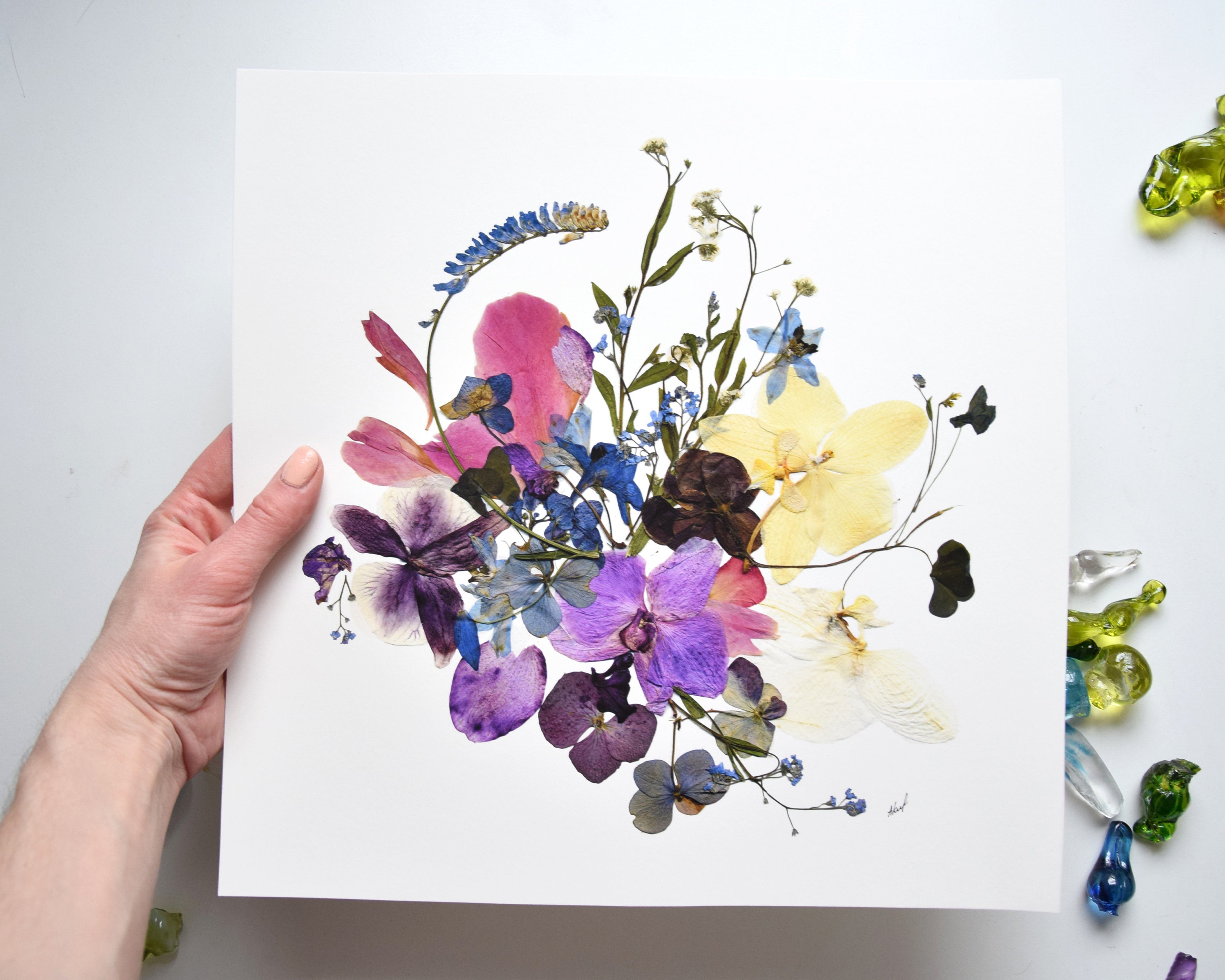 Floral print wall art Botanical print Floral picture Pressed | Etsy