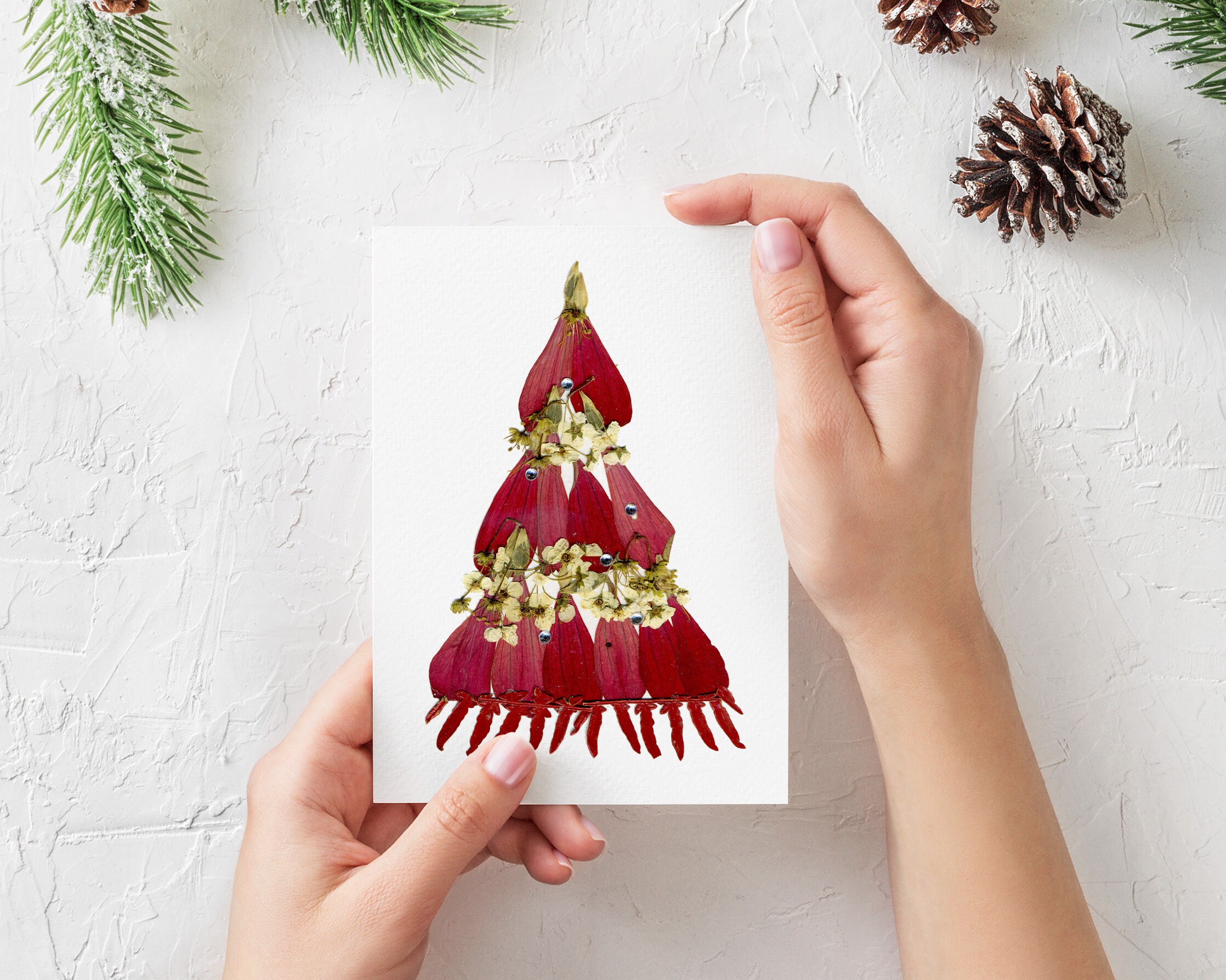 Christmas Card Botanical Print Christmas Print Floral Holiday Card Gift ...