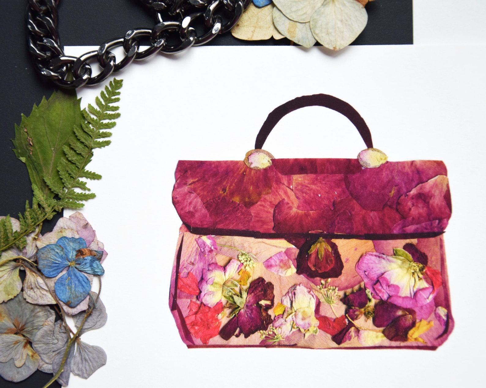 Purse PRINT of My Pressed Flower Art Purse Artwork Fashion Print ...