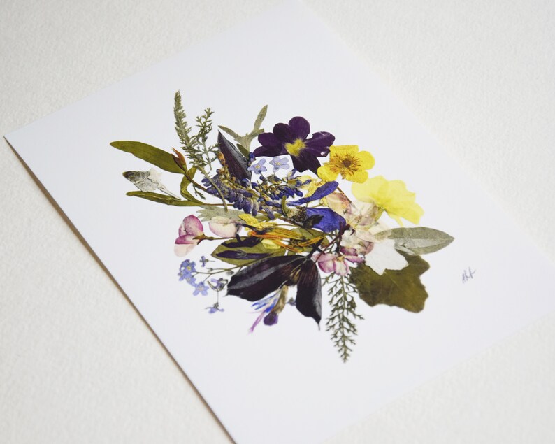 Print Botanical Print 5''x7'' Flower Prints Wall Art Dried Flowers ...