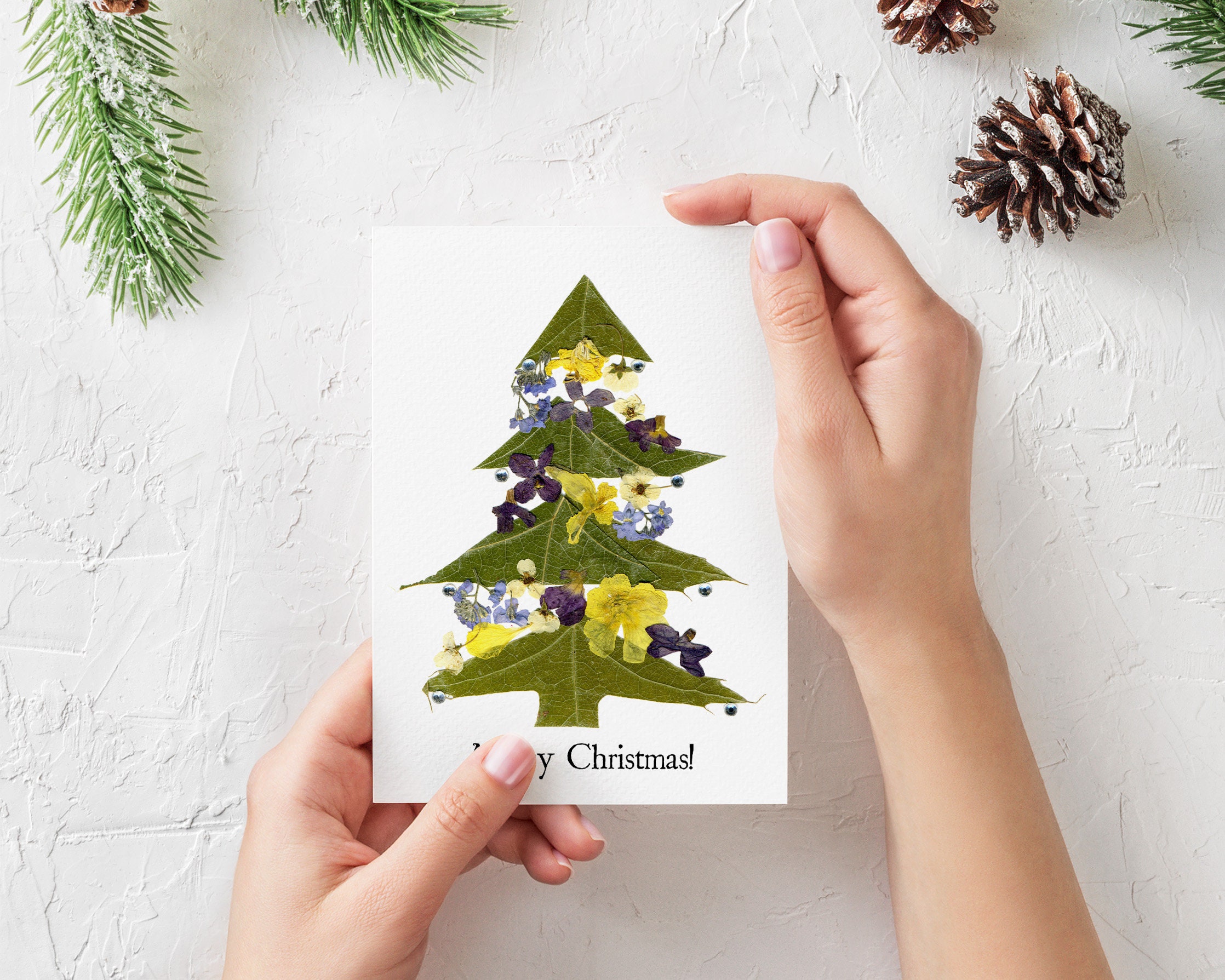 Christmas card Botanical print Christmas Print Floral holiday | Etsy