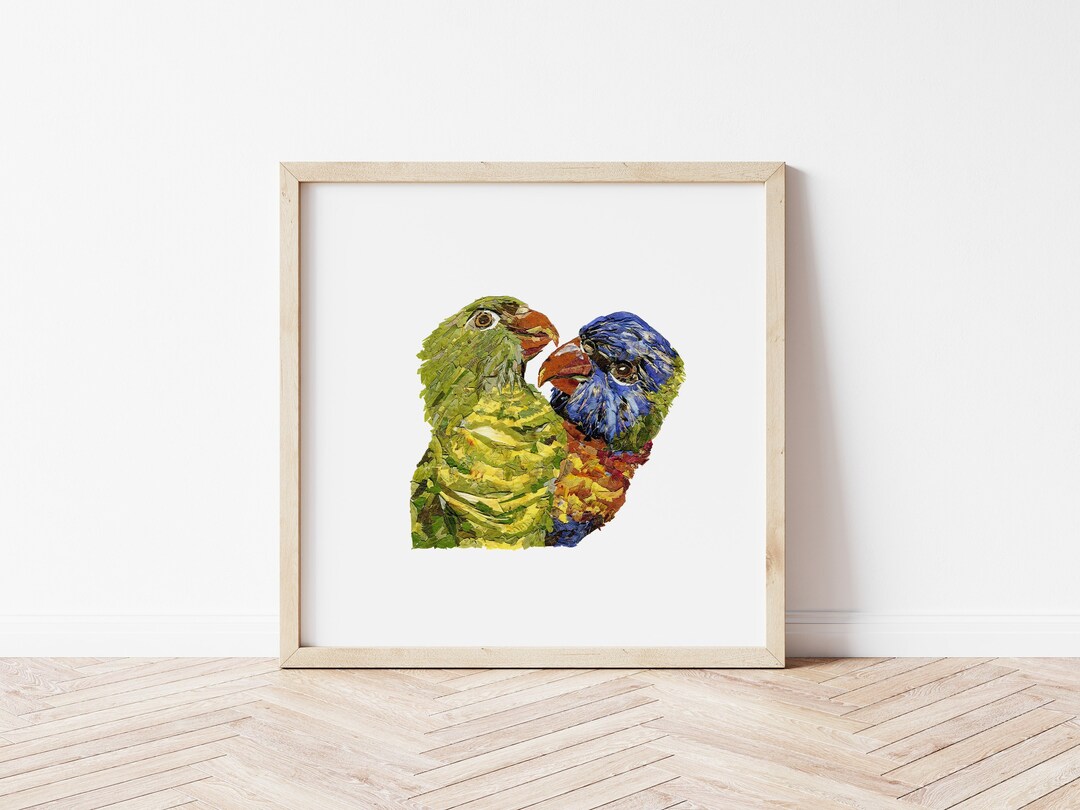 Animal Print Parrot Painting Print Pressed Flowers Bird Prints Flower ...