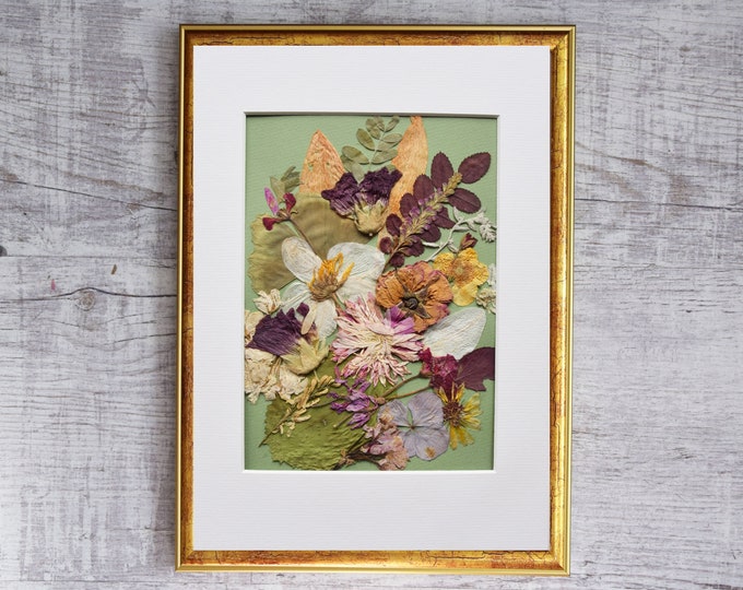 Dried Flower Art Pressed Flower Art Flower Wall Art Decor Herbarium ...
