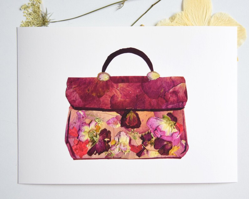 Purse PRINT of My Pressed Flower Art Purse Artwork Fashion Print ...